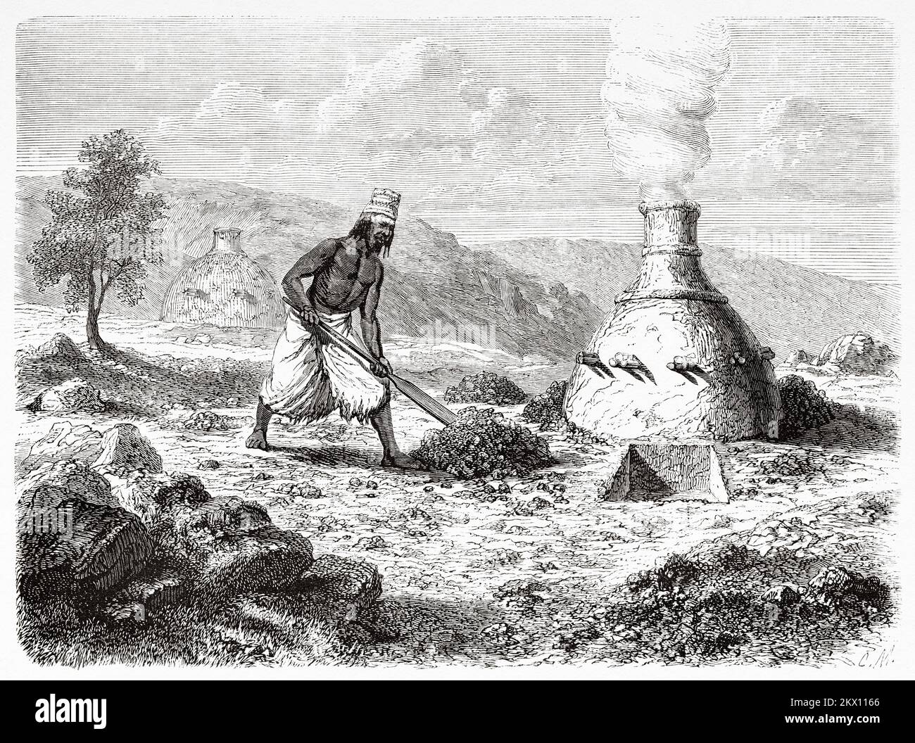 Iron ore smelter at Fouta-Djallon, Senegal, Africa. Travel in Fouta ...