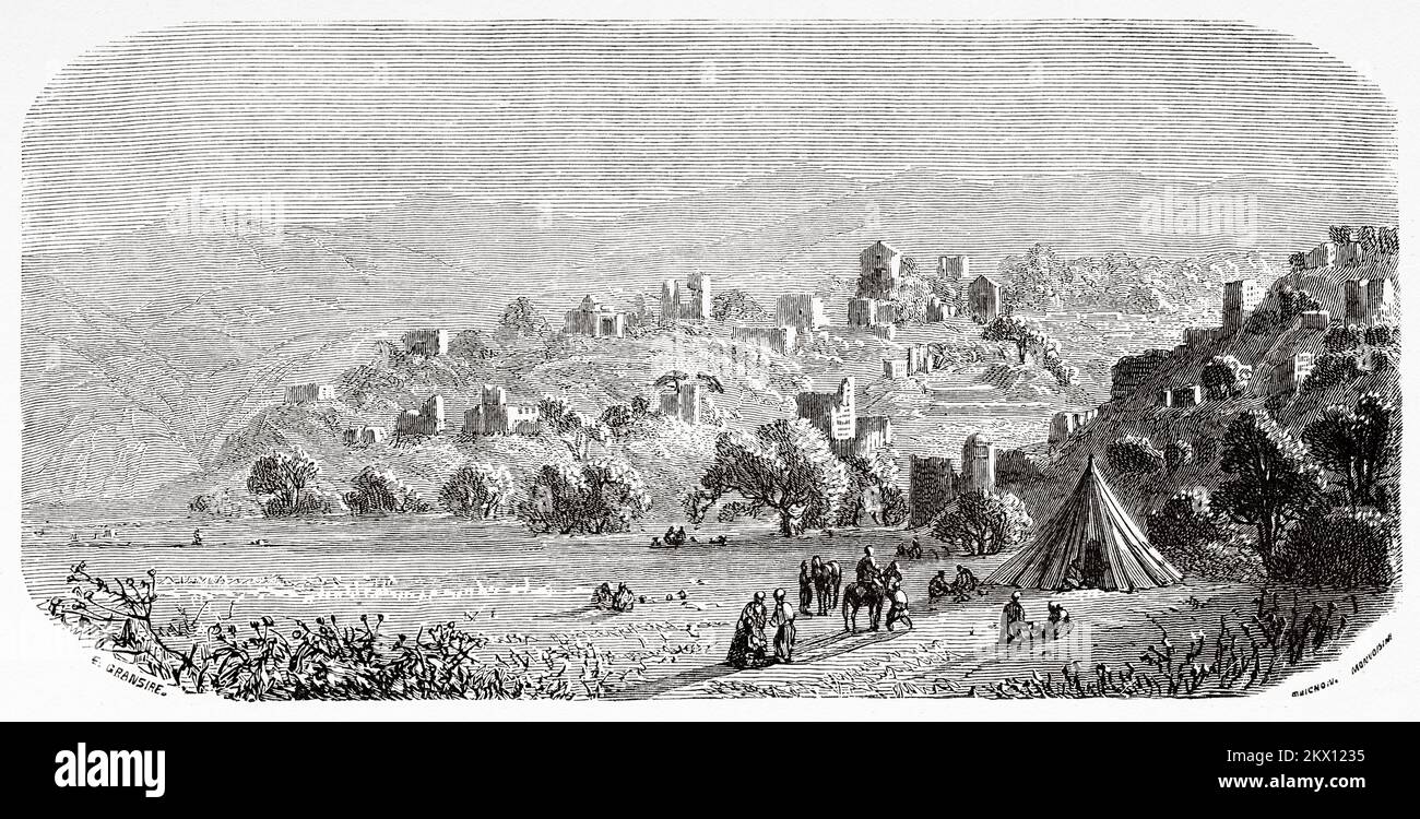 Old view of Elaussa Sebaste ruins, Cilicia Trachaea, southern Anatolia ...