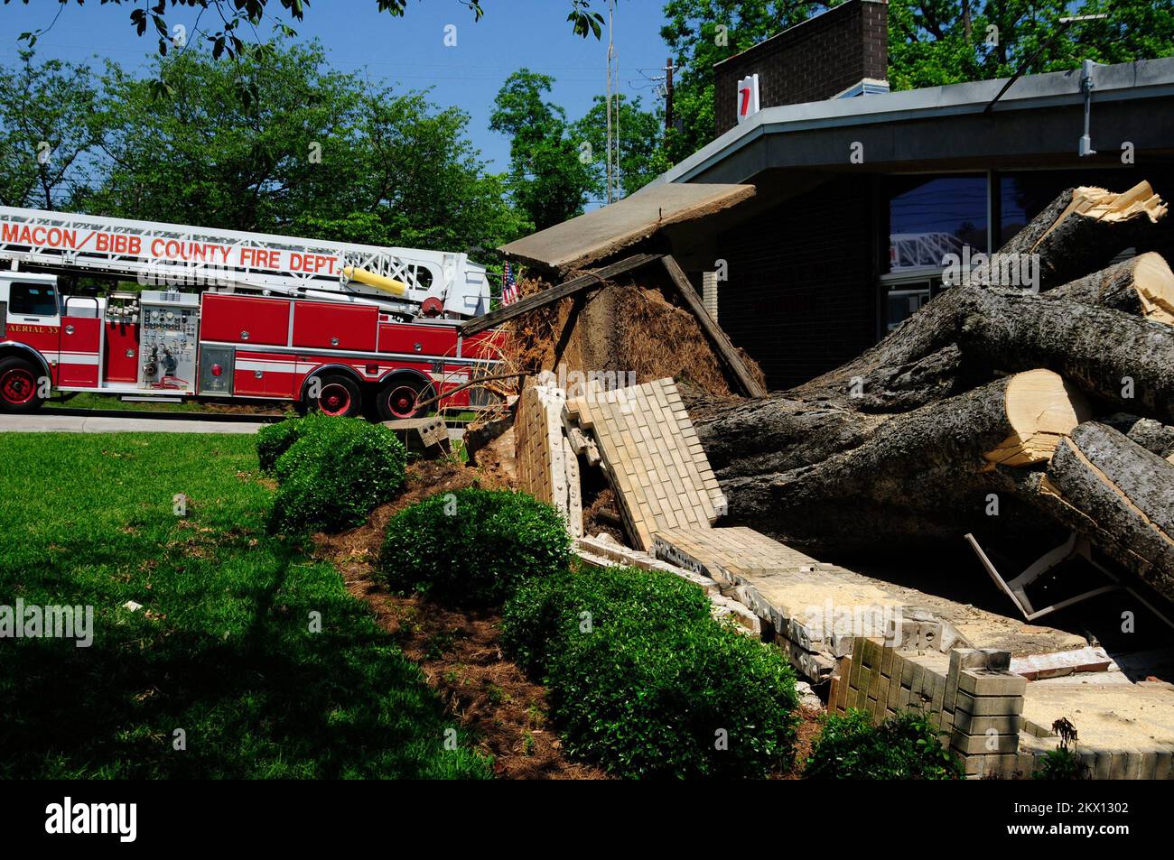 Fire Station Has Near Miss on Mother's Day.. Photographs Relating to ...