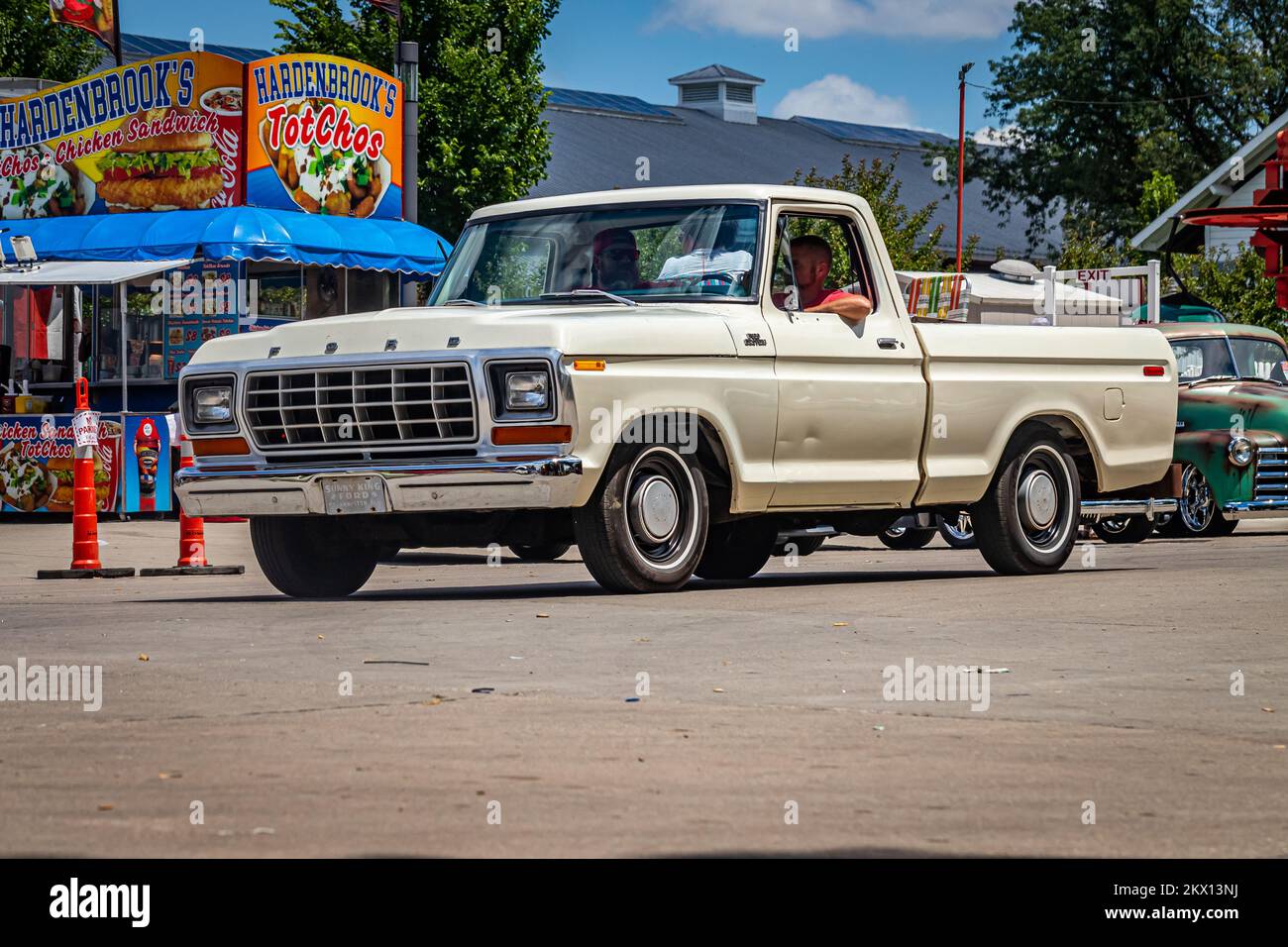 Des Moines, IA - July 03, 2022: Wide angle front corner view of a 1979 ...