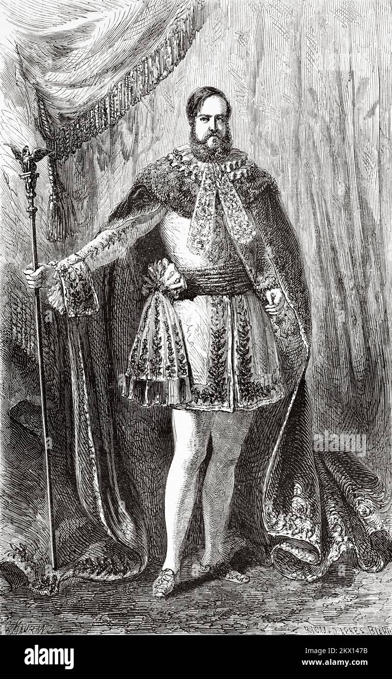 Portrait of Peter II (1825-1891) Emperor of Brazil, South America ...