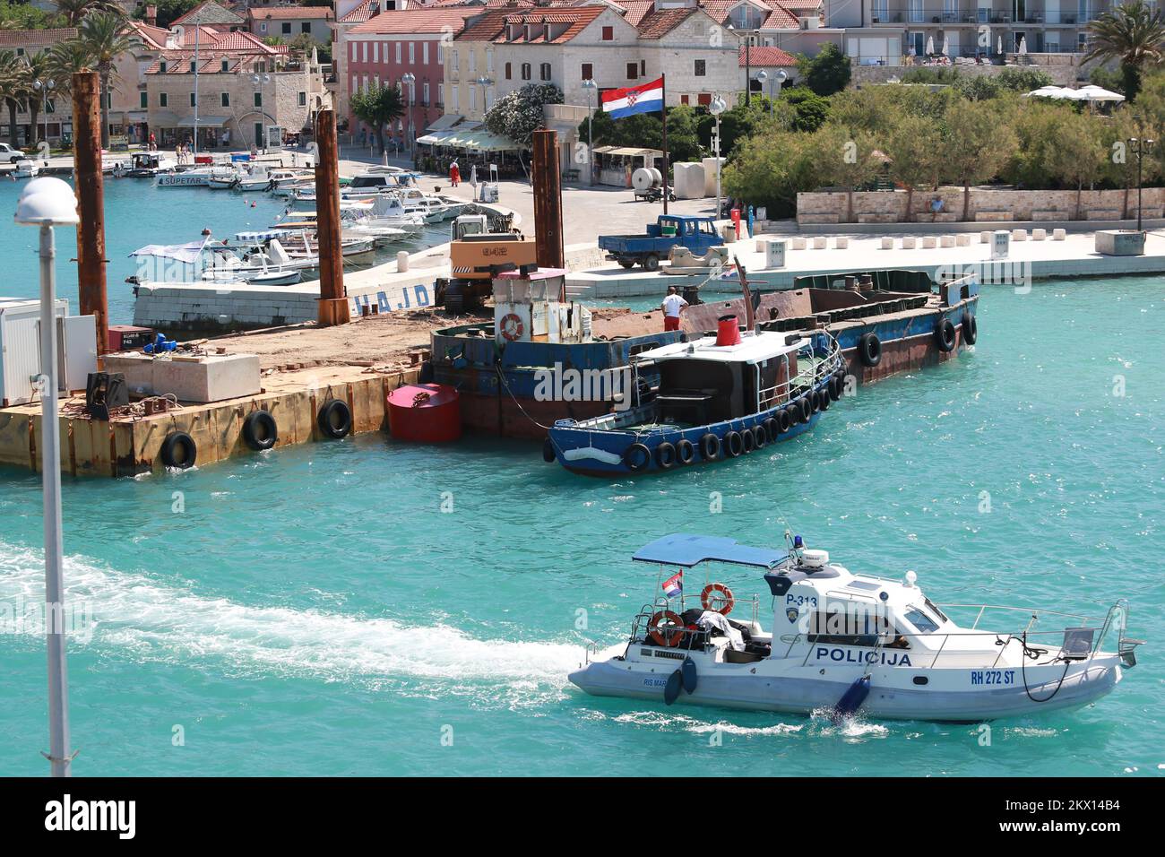 21.06.2017., Croatia, Supetar - Works on the new marina. Photo: Miranda ...