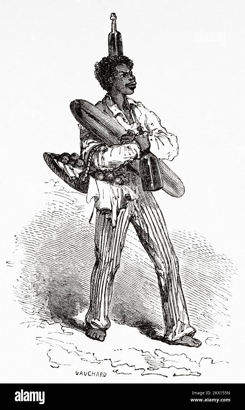 Black slave in Rio de Janeiro, Brazil, South America. Journey of the ...