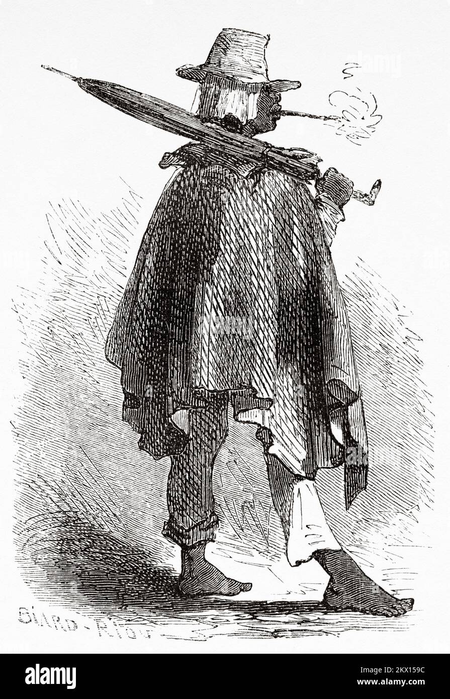 Black slaves in Rio de Janeiro, Brazil, South America. Journey of the ...