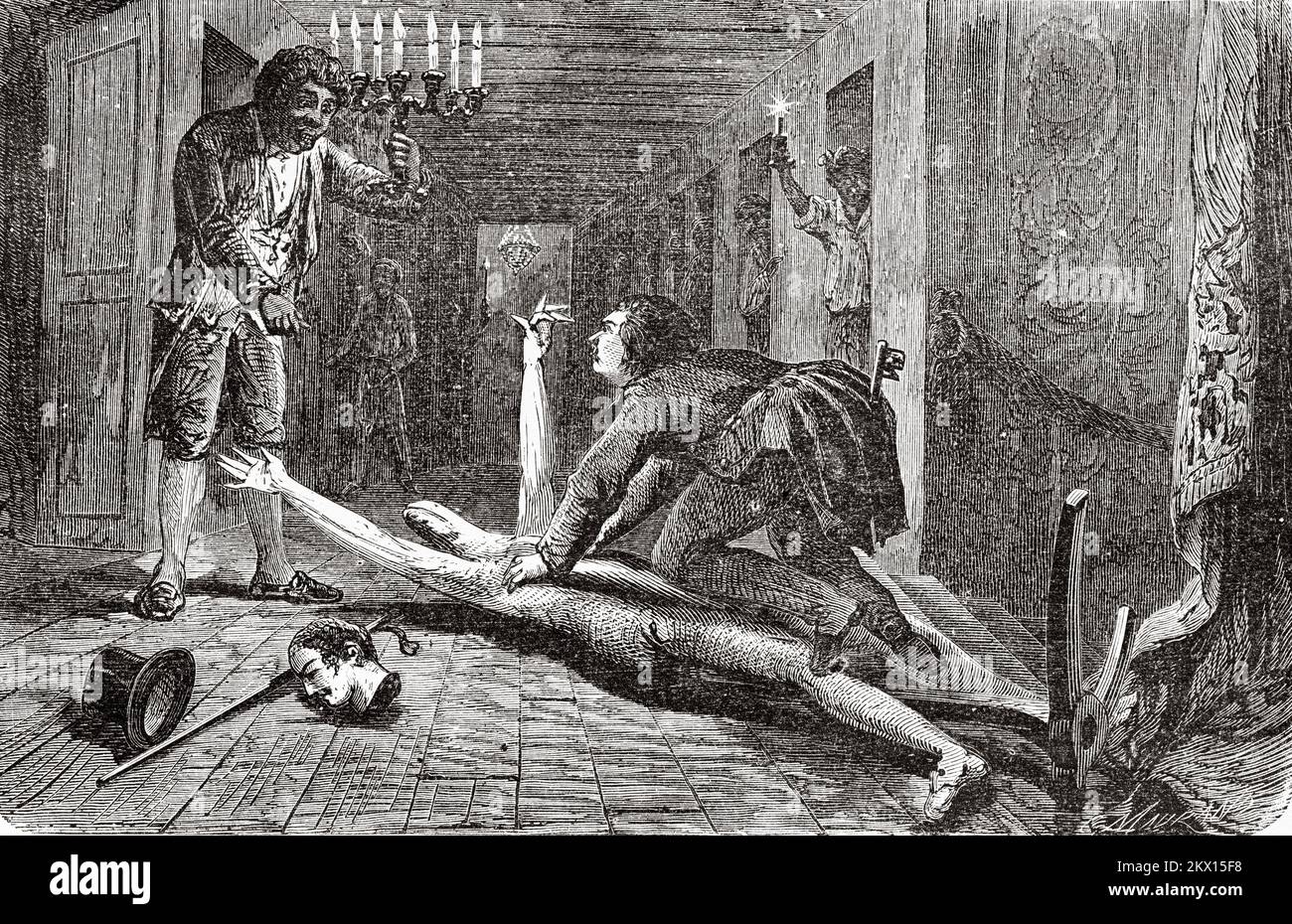 Auguste Francois Biard fighting with a wooden model in the Emperor of ...