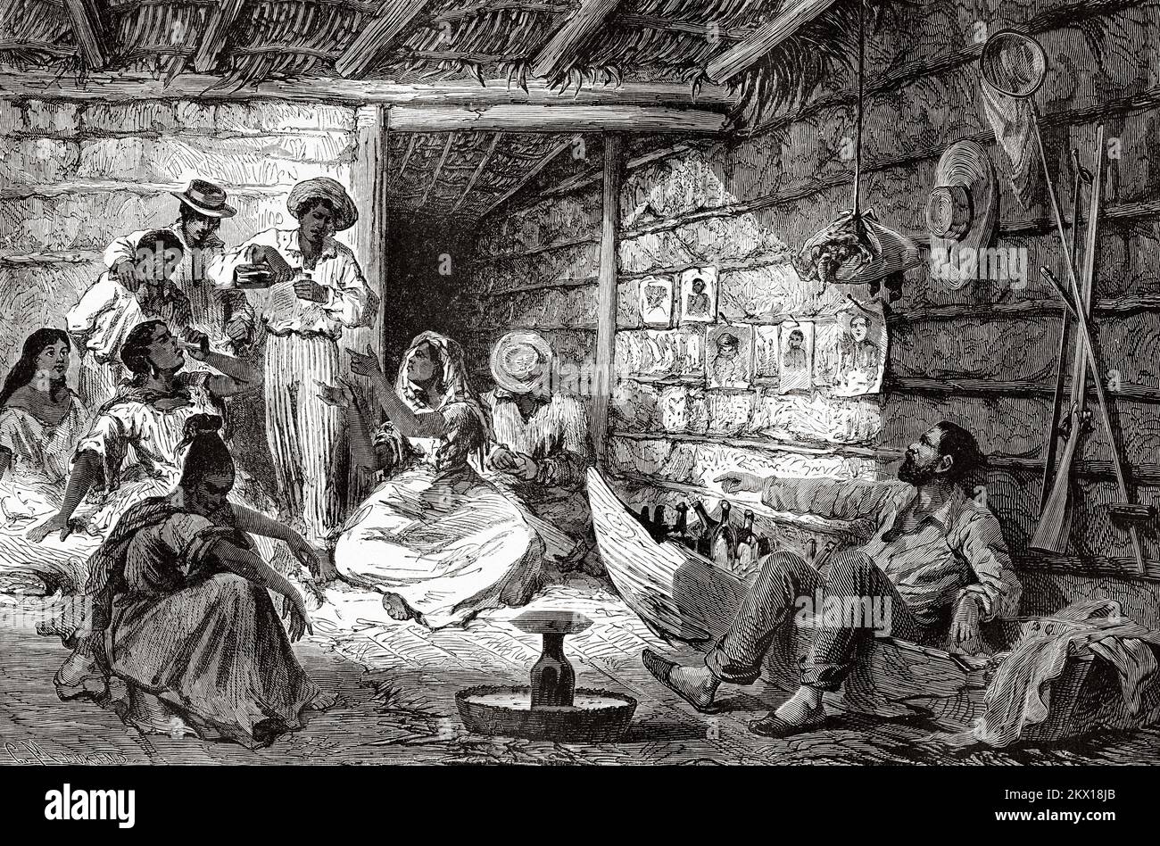 An evening of dancing in the virgin forest, Brazil, South America ...