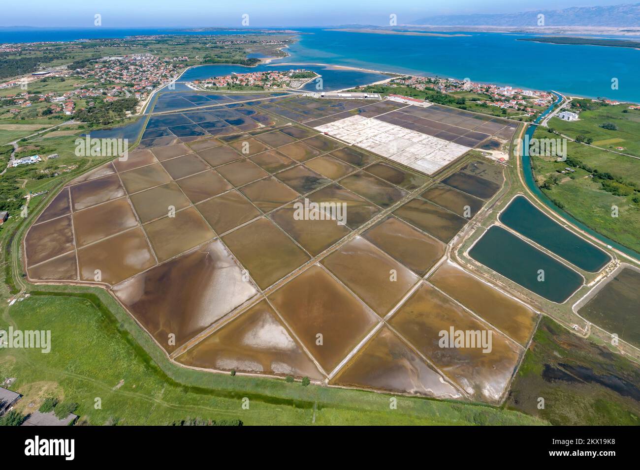 03.07.2017., Nin, Croatia - Nin's saltworks is located in a lagoon on ...