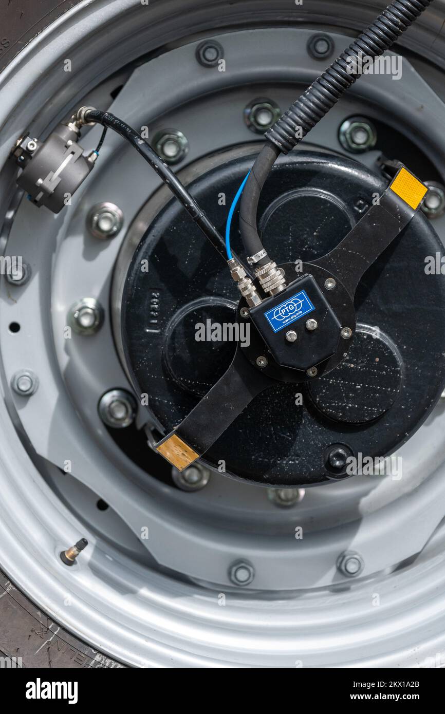 Self inflating tyres on modern farm tractor which help minimise soil ...