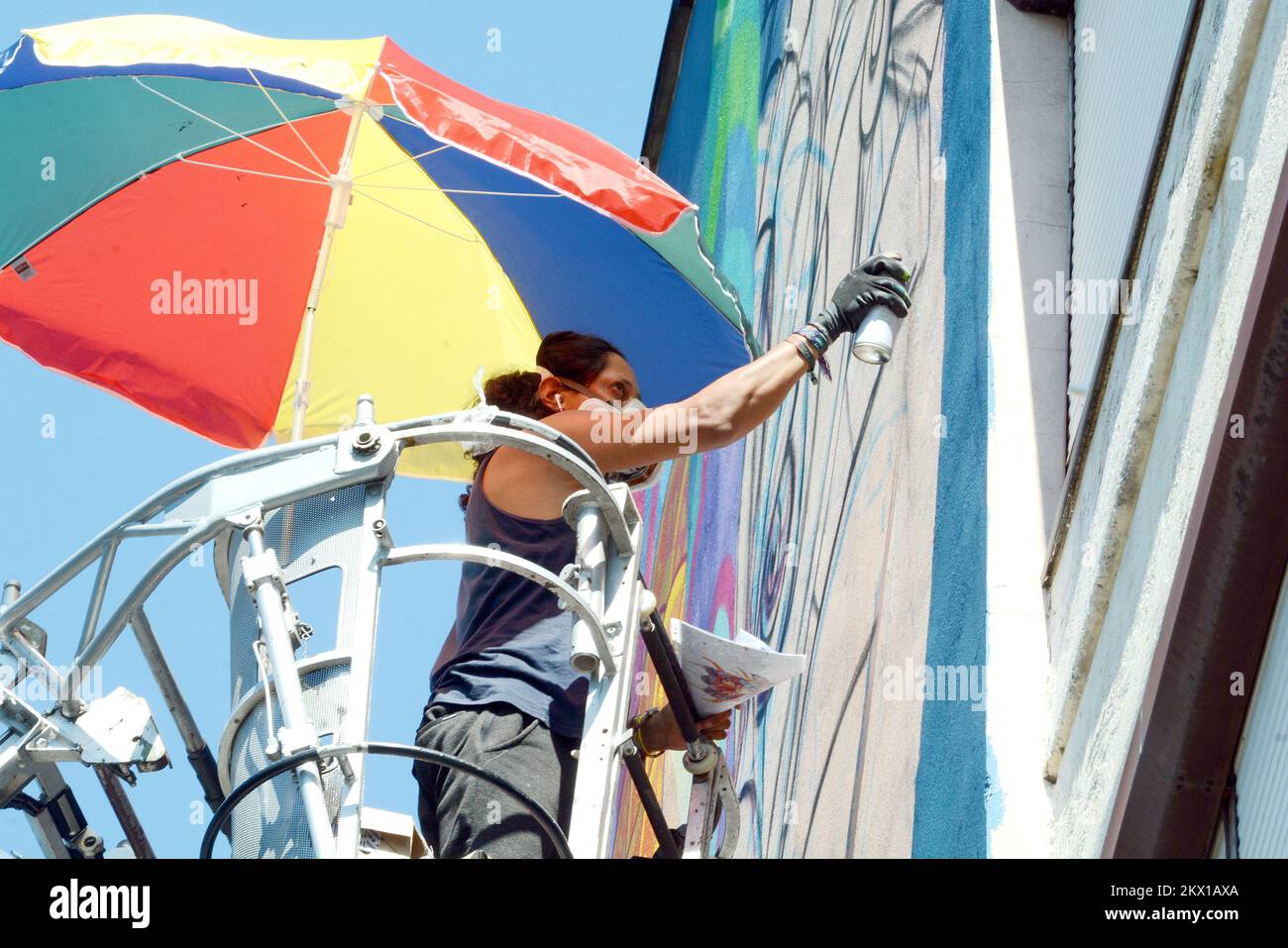 06.07.2017., Sisak, Croatia - After a short pause, the Street Art ...