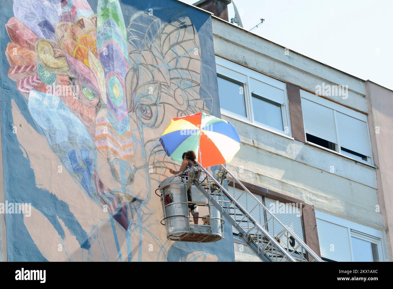06.07.2017., Sisak, Croatia - After a short pause, the Street Art ...