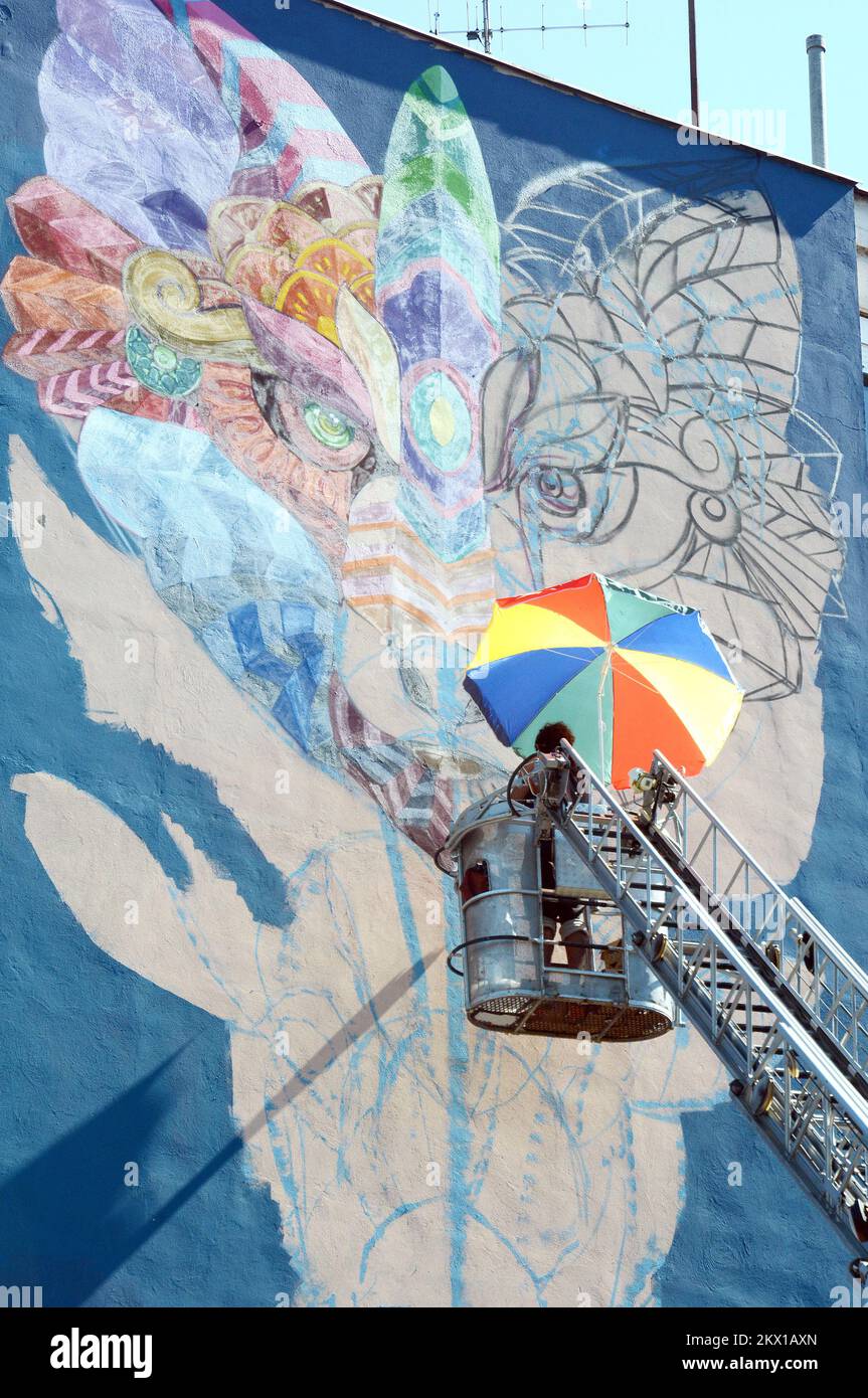 06.07.2017., Sisak, Croatia - After a short pause, the Street Art ...