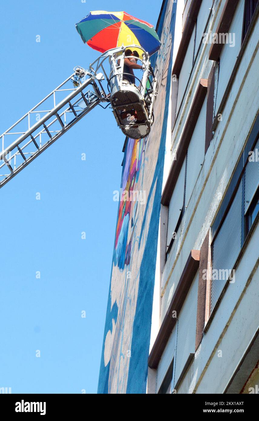 06.07.2017., Sisak, Croatia - After a short pause, the Street Art ...