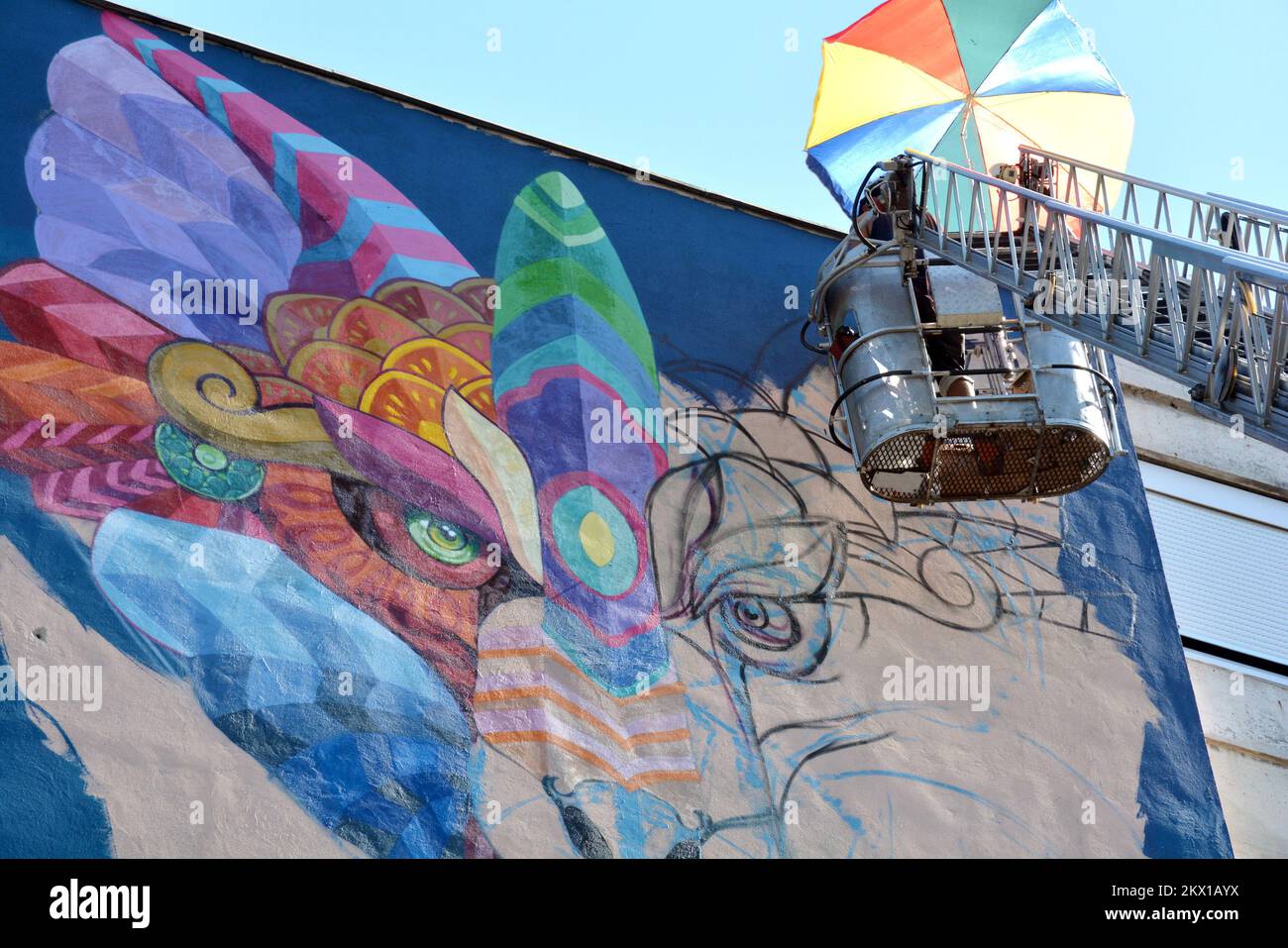 06.07.2017., Sisak, Croatia - After a short pause, the Street Art ...