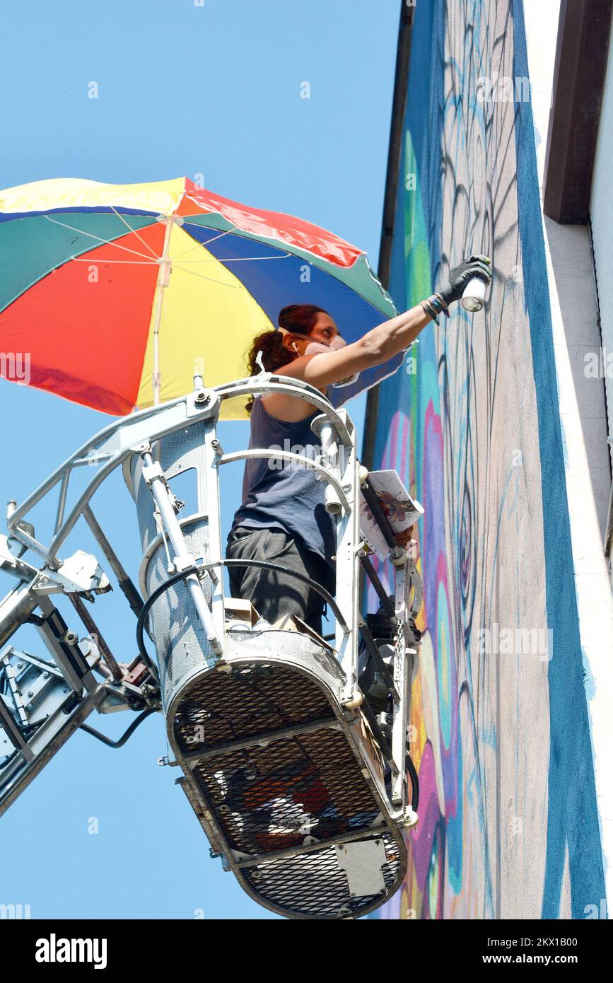 06.07.2017., Sisak, Croatia - After a short pause, the Street Art ...