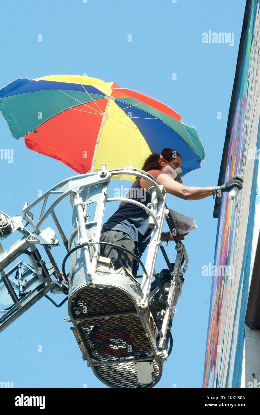 06.07.2017., Sisak, Croatia - After a short pause, the Street Art ...