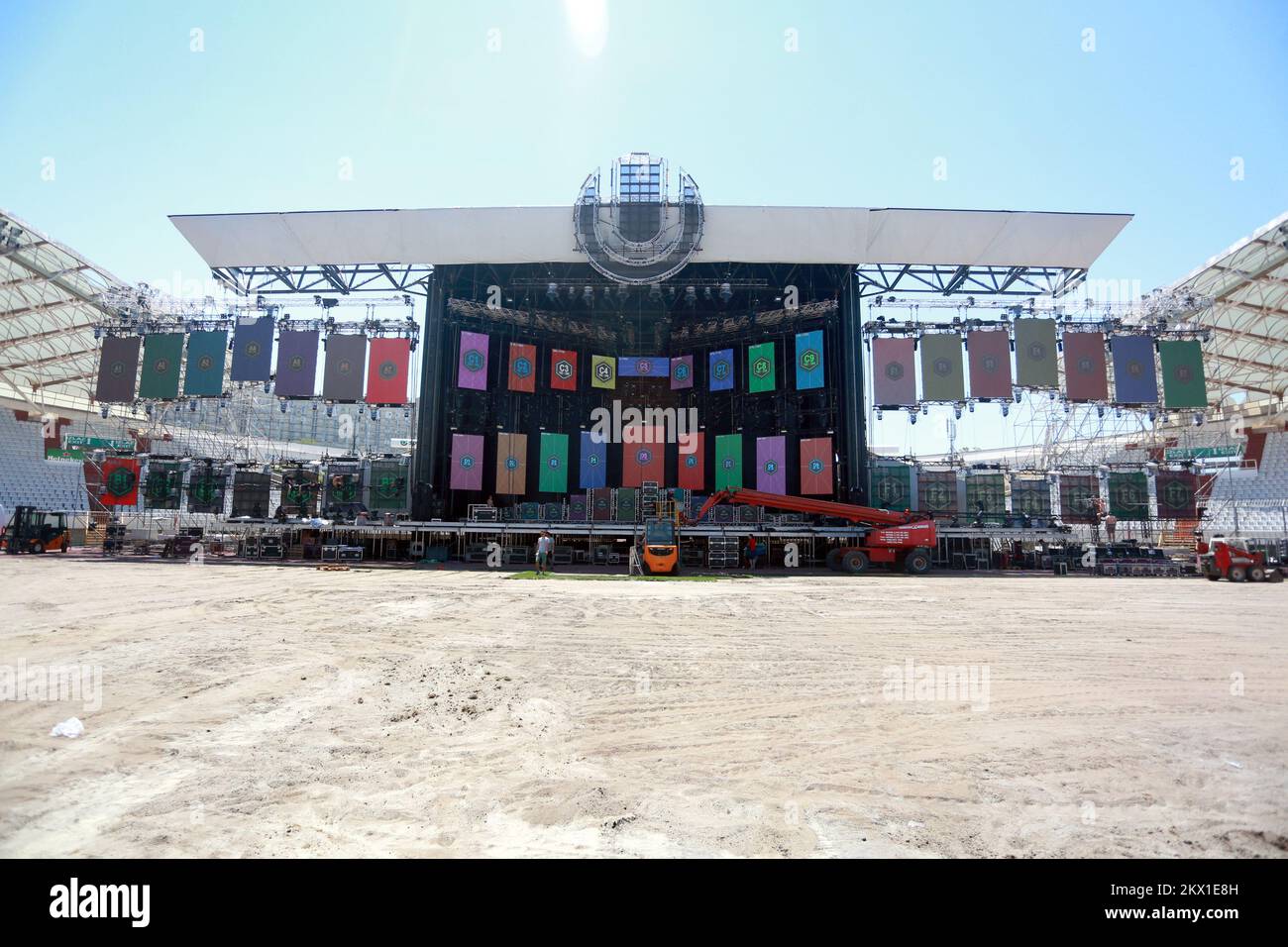 12.07.2017., Split, Croatia - Stage on the Poljud stadium is 70 meters ...