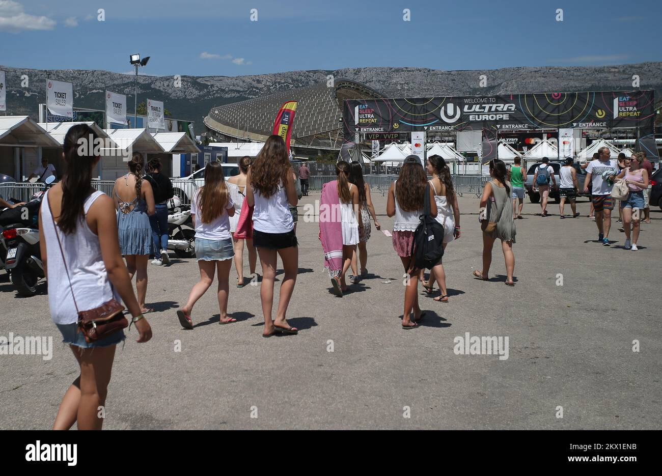 14.07.2017., Split, Croatia - Young people gathering at Poljud stadium ...