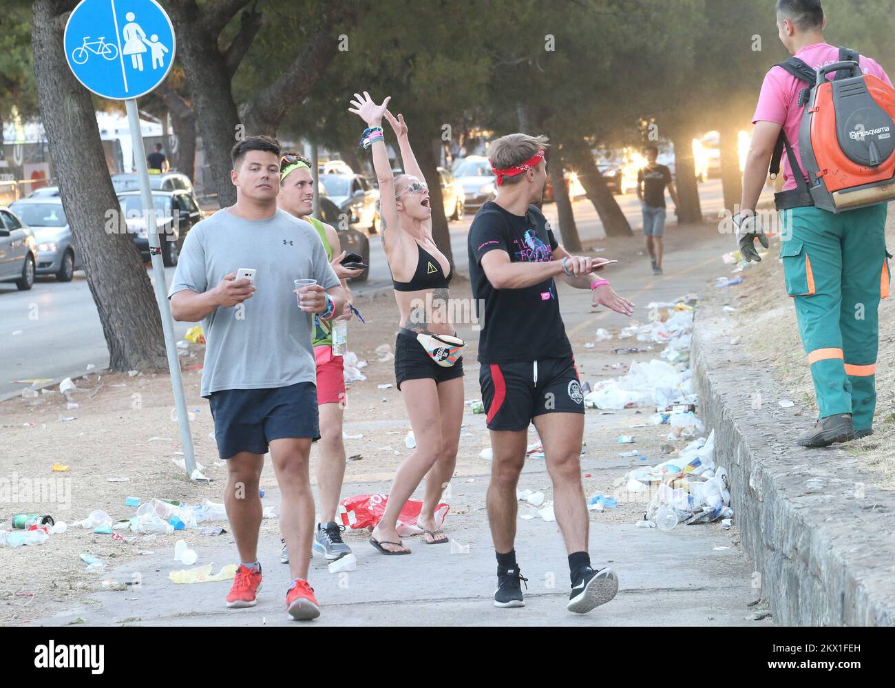 15.07.2017., Croatia, Split - Morning near the Poljud Stadium after the ...