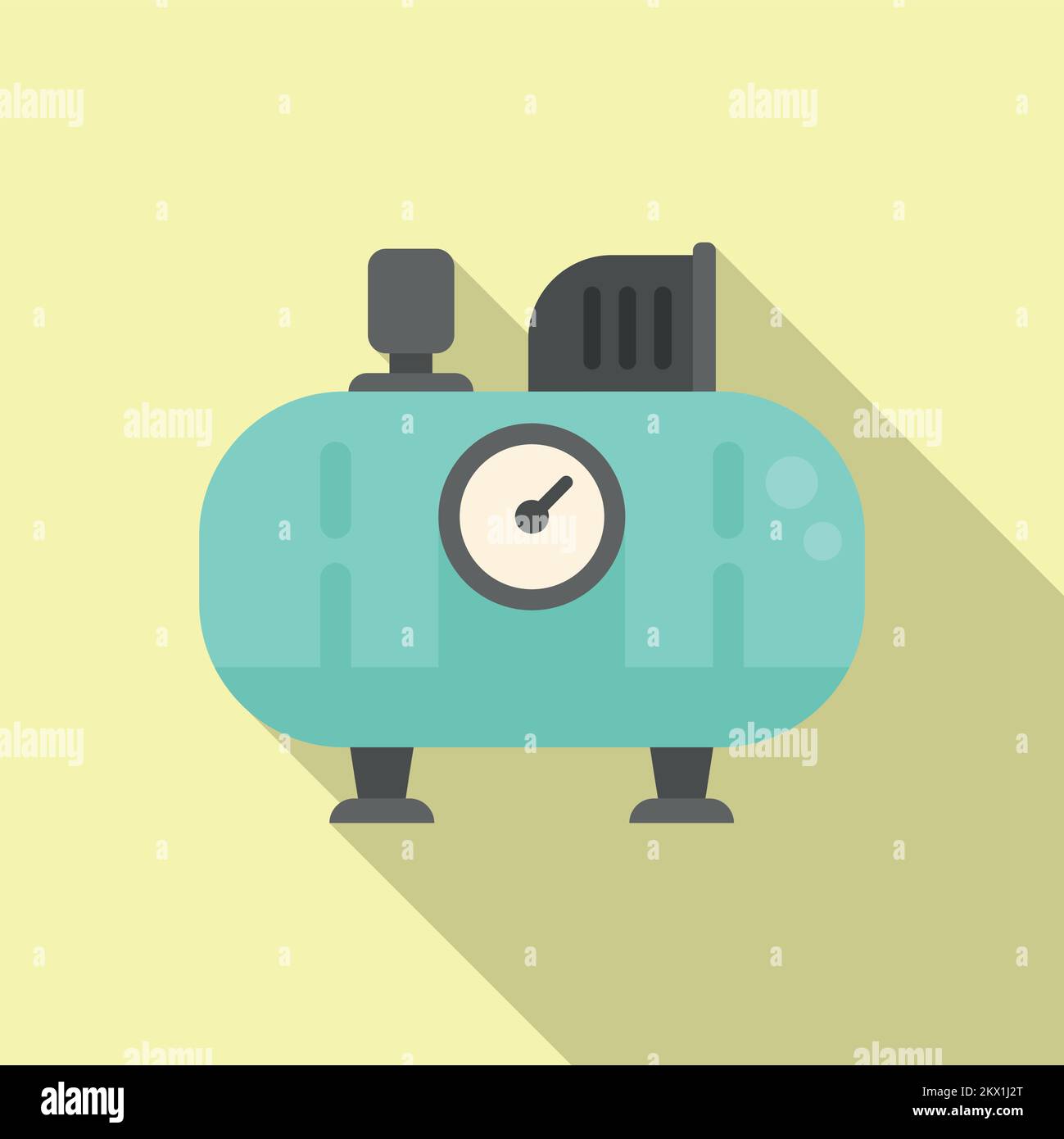 Pump compressor icon flat vector. Air machine. Industrial tool Stock ...