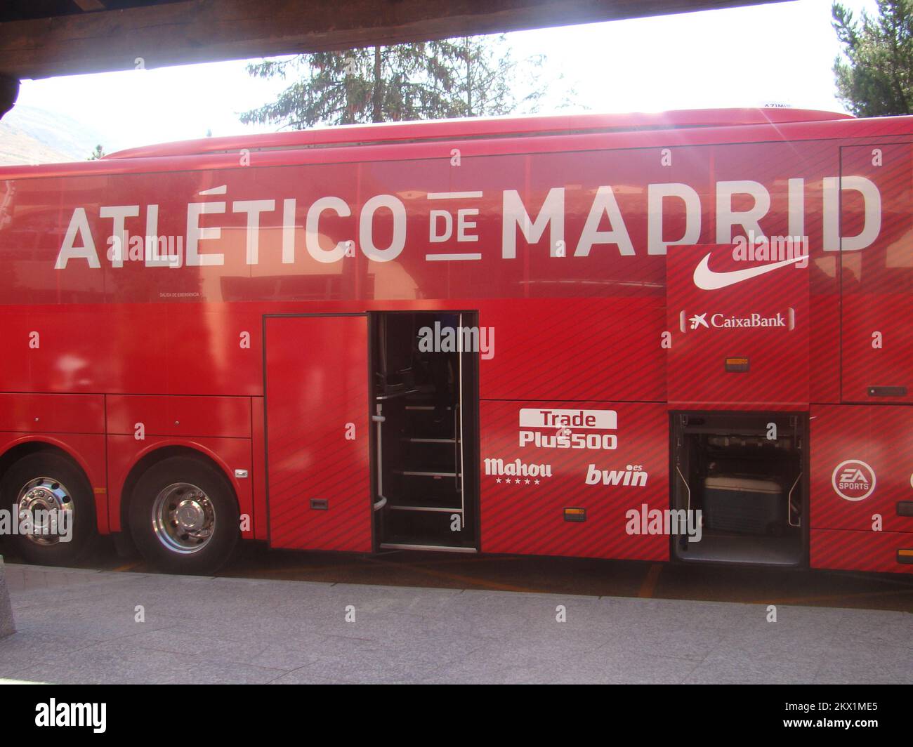 22.07.2017., Los Angeles de San Rafael, Spain - Atletico Madrid bus is ...