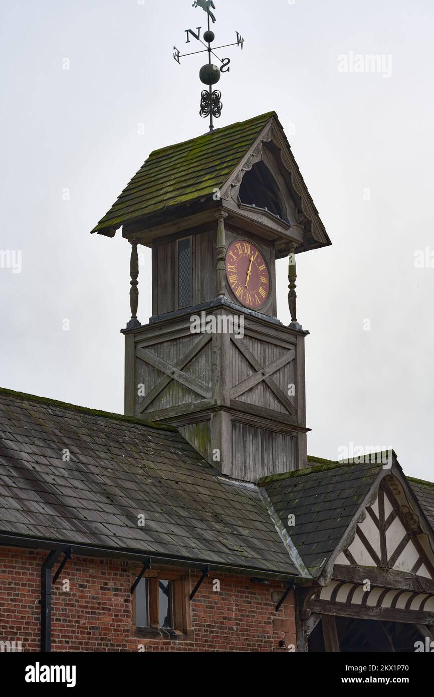 Arley Hall and Gardens clock tower Stock Photo - Alamy