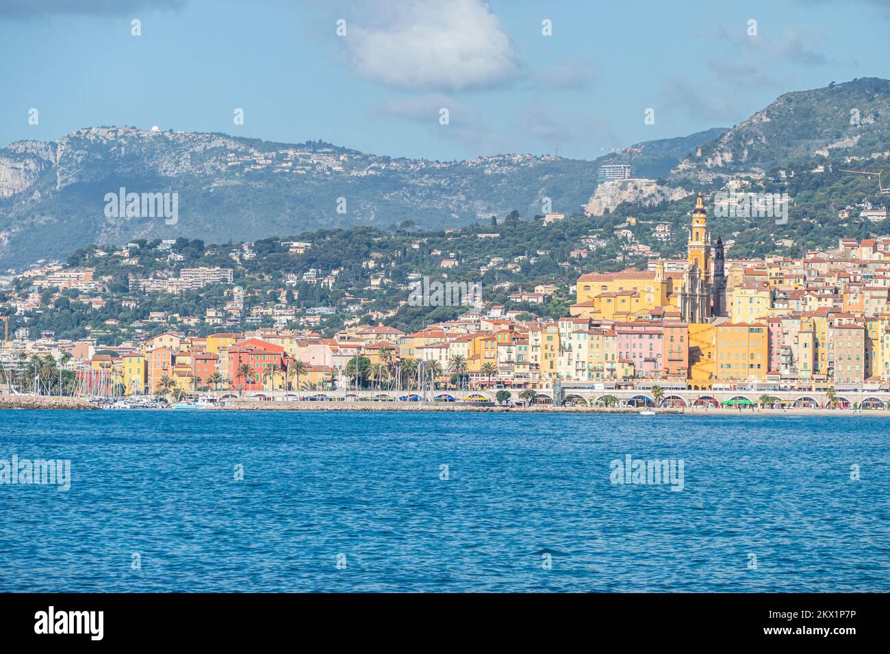 Landscape of the seafront of Menton Stock Photo - Alamy