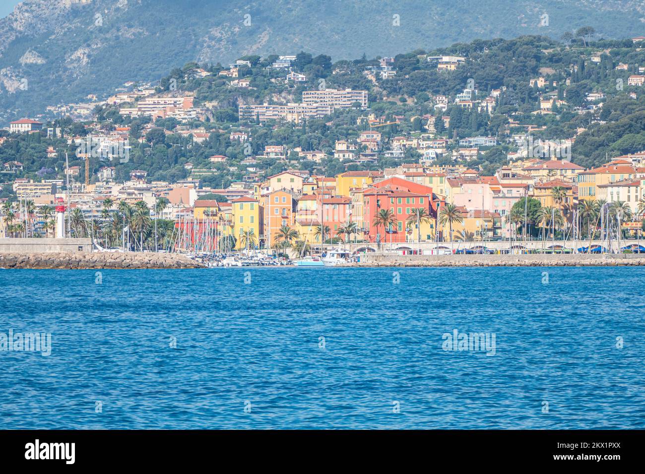 Landscape of the seafront of Menton Stock Photo - Alamy