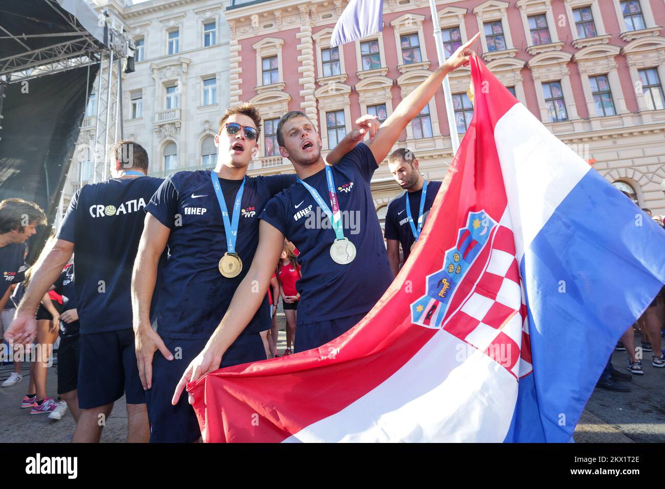 30.07.2017.,Zagreb - Welcoming ceremony of Croatian water polo team ...