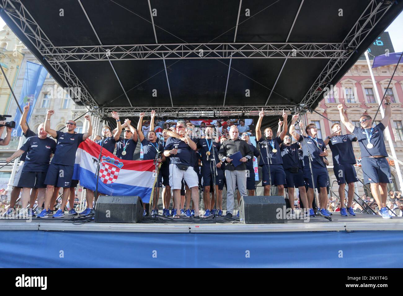 30.07.2017.,Zagreb - Welcoming ceremony of Croatian water polo team ...