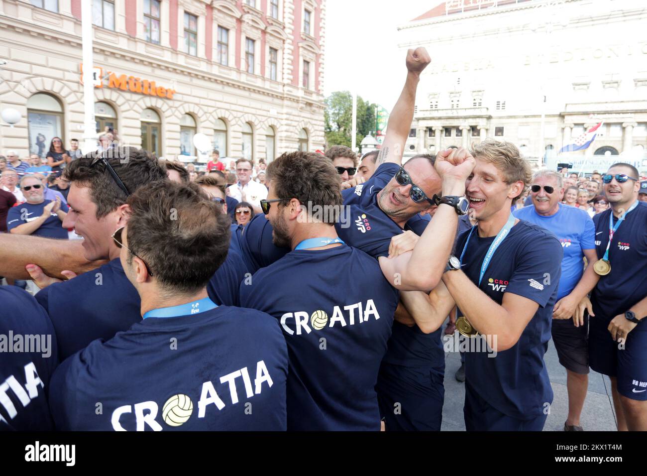 30.07.2017.,Zagreb - Welcoming ceremony of Croatian water polo team ...