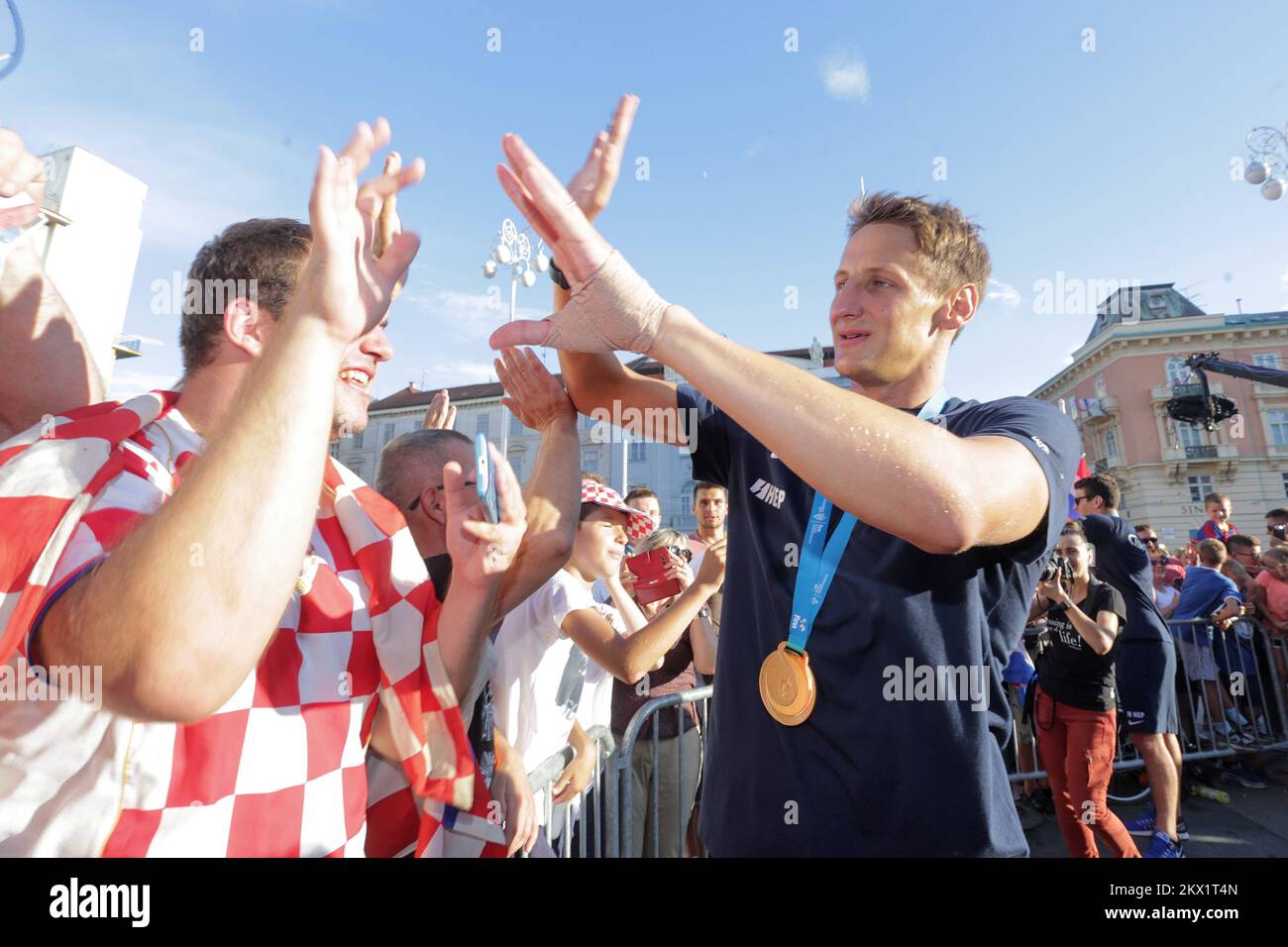 30.07.2017.,Zagreb - Welcoming ceremony of Croatian water polo team ...