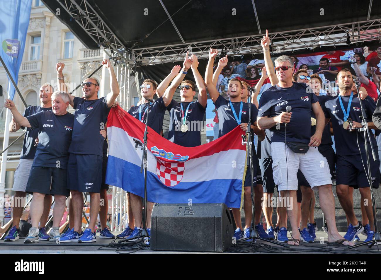 30.07.2017.,Zagreb - Welcoming ceremony of Croatian water polo team ...