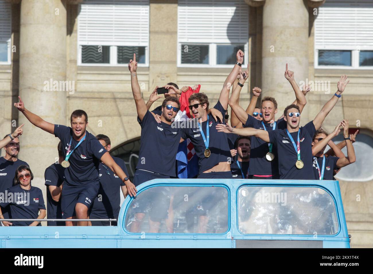 30.07.2017.,Zagreb - Welcoming ceremony of Croatian water polo team ...