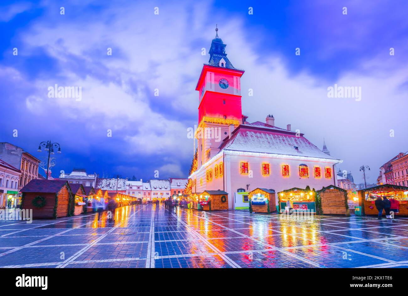 Brasov, Romania. Christmas Market fairy tale, winter scenics ...