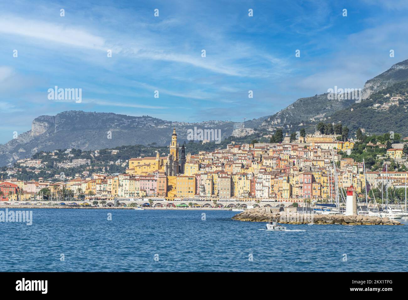 Landscape of the seafront of Menton Stock Photo - Alamy