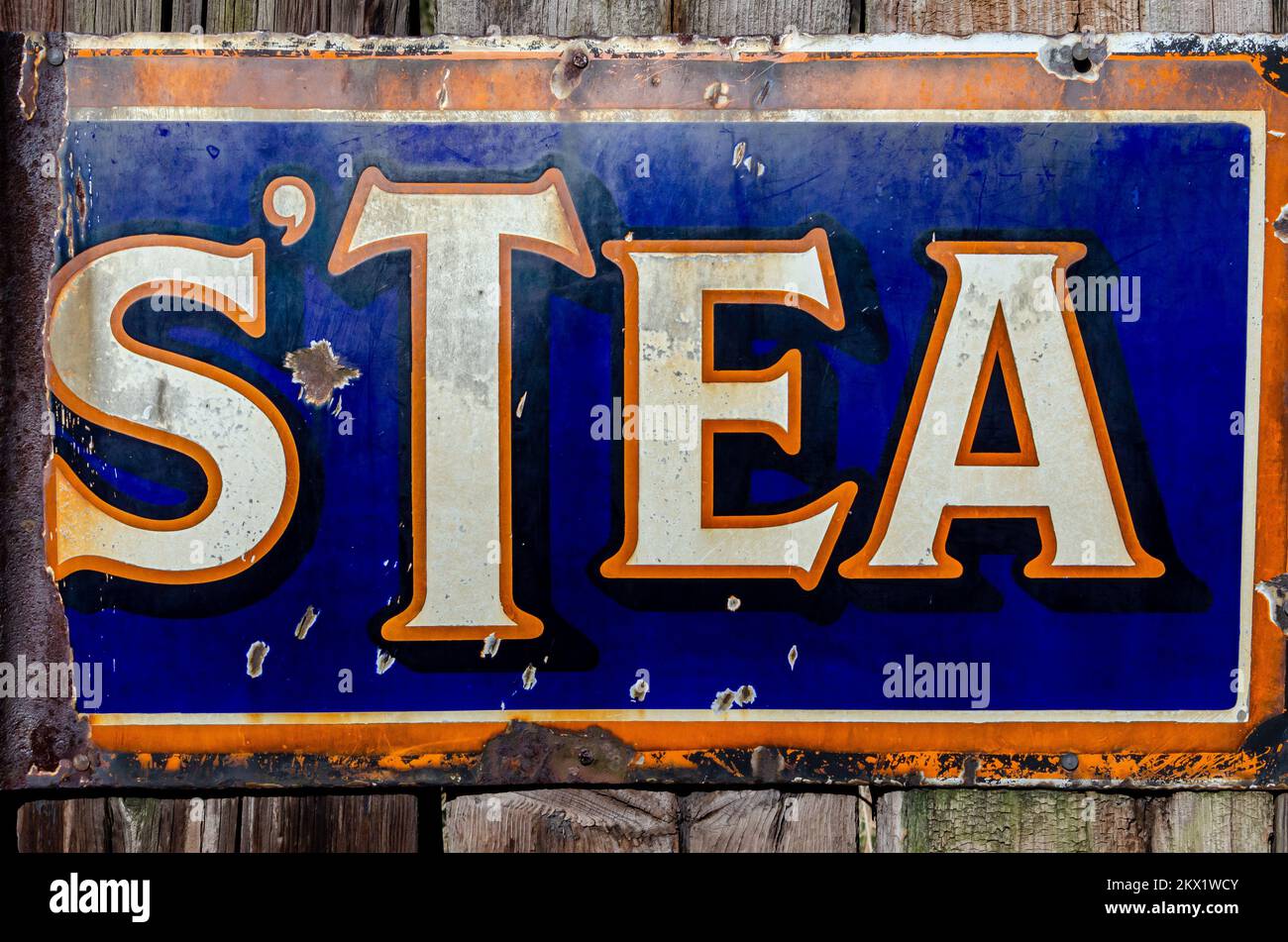 Old fashioned metal signs from the 1920's Stock Photo - Alamy