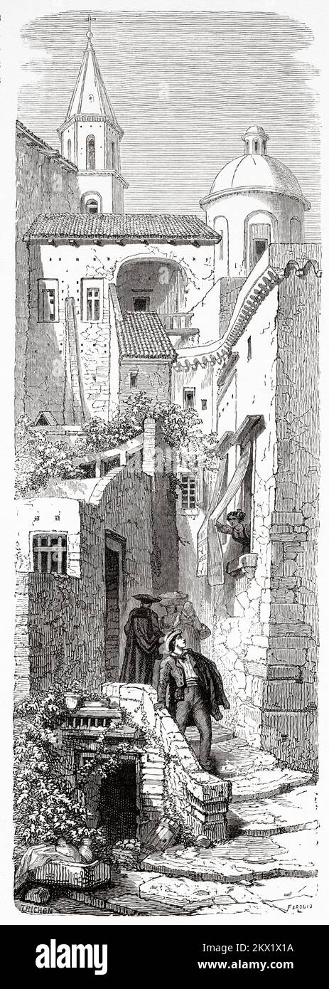 Daily life in a typical street, Naples, Campania. Italy. Naples and the ...