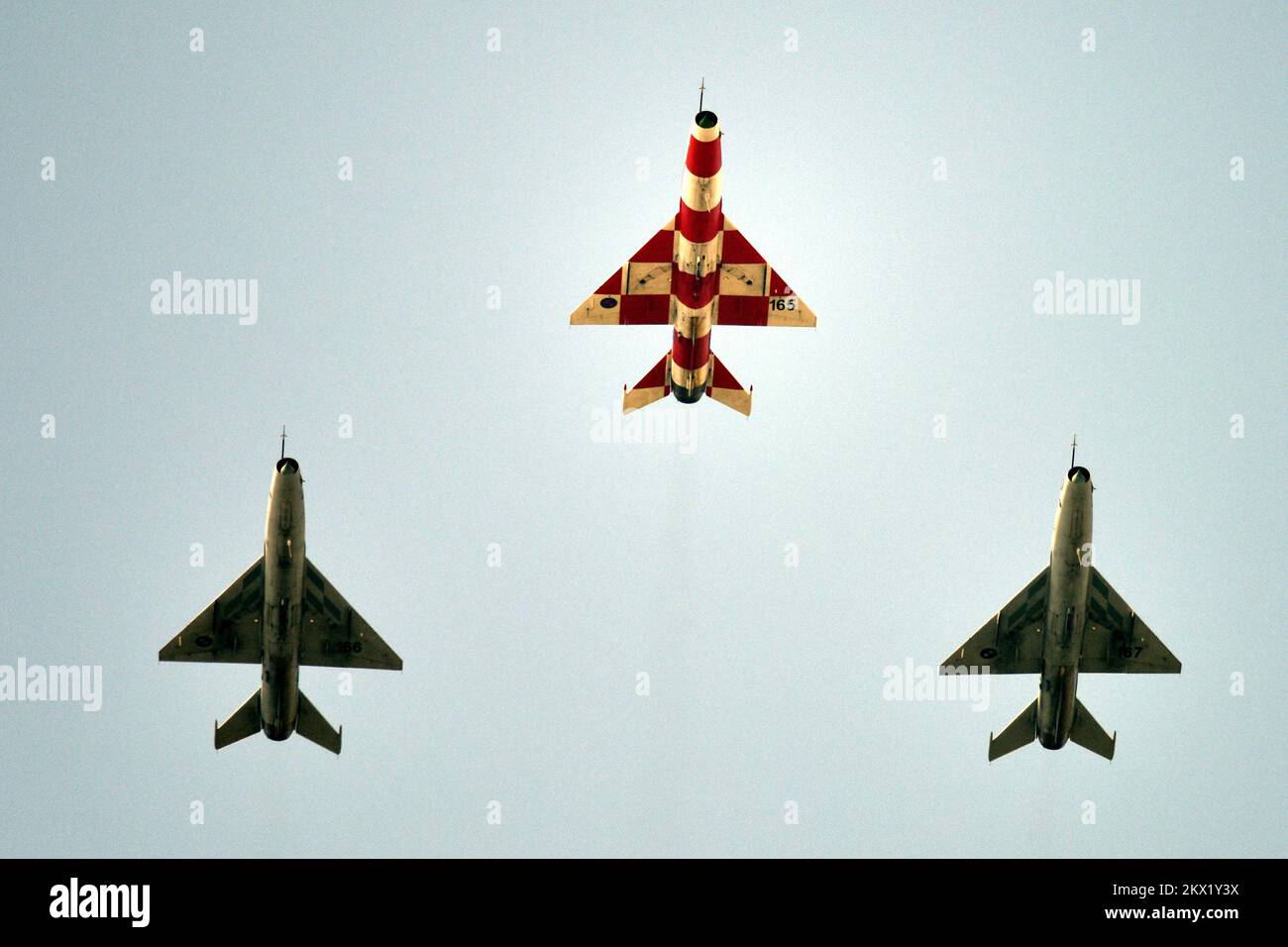 04.08.2017., Knin, Croatia - The MIG 21 fighter plane and the ...