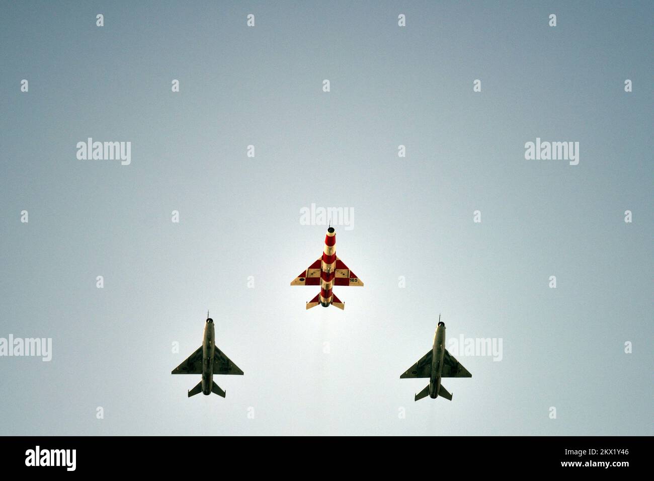 04.08.2017., Knin, Croatia - The MIG 21 fighter plane and the ...