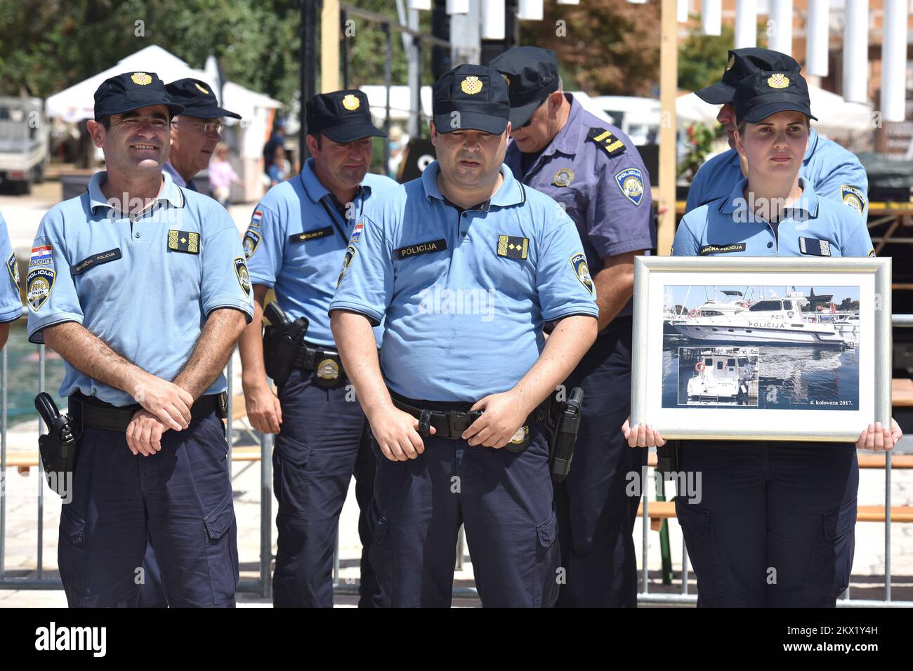 04.08.2017., Croatia, Zadar - On the pier at waterfront, Zadar Police ...