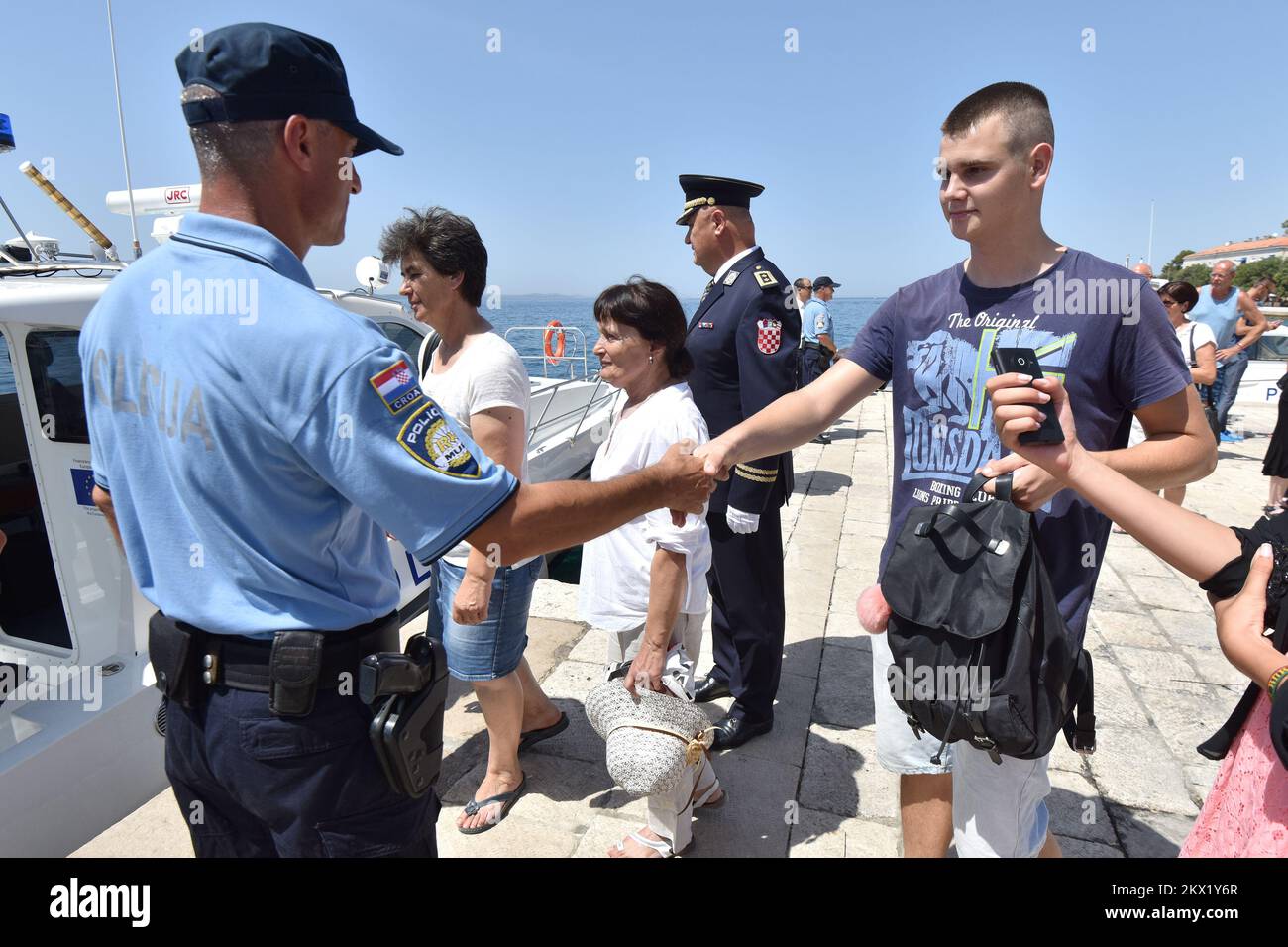 04.08.2017., Croatia, Zadar - On the pier at waterfront, Zadar Police ...