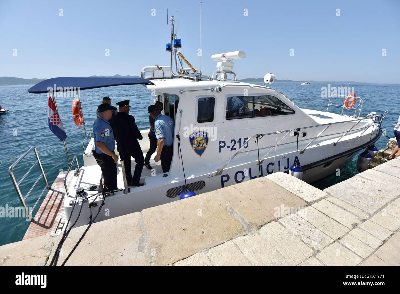 04.08.2017., Croatia, Zadar - On the pier at waterfront, Zadar Police ...