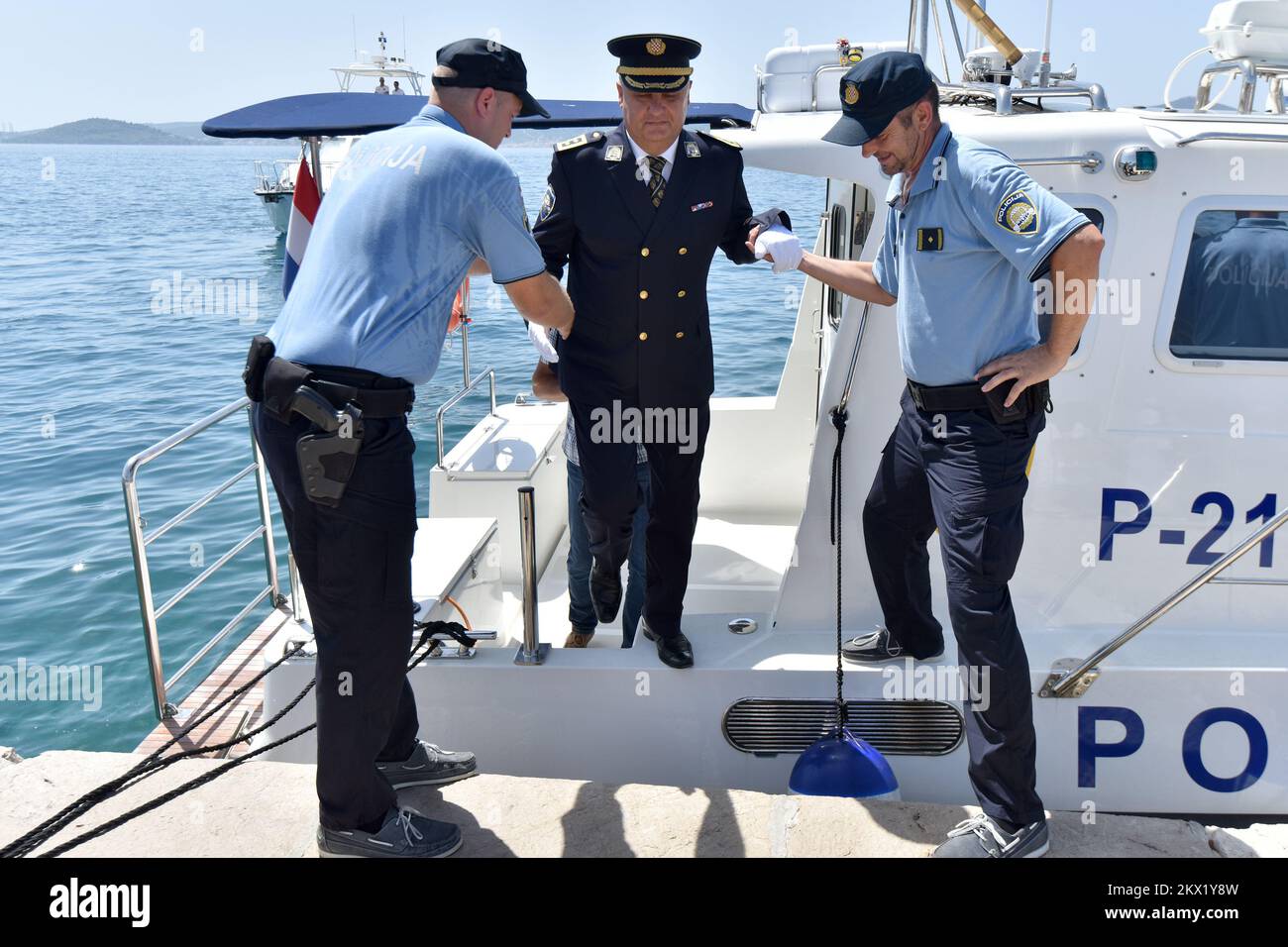 04.08.2017., Croatia, Zadar - On the pier at waterfront, Zadar Police ...