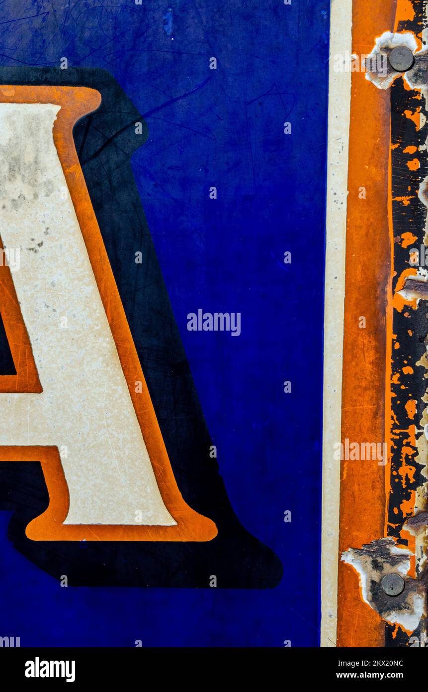 Old fashioned metal signs from the 1920's Stock Photo - Alamy