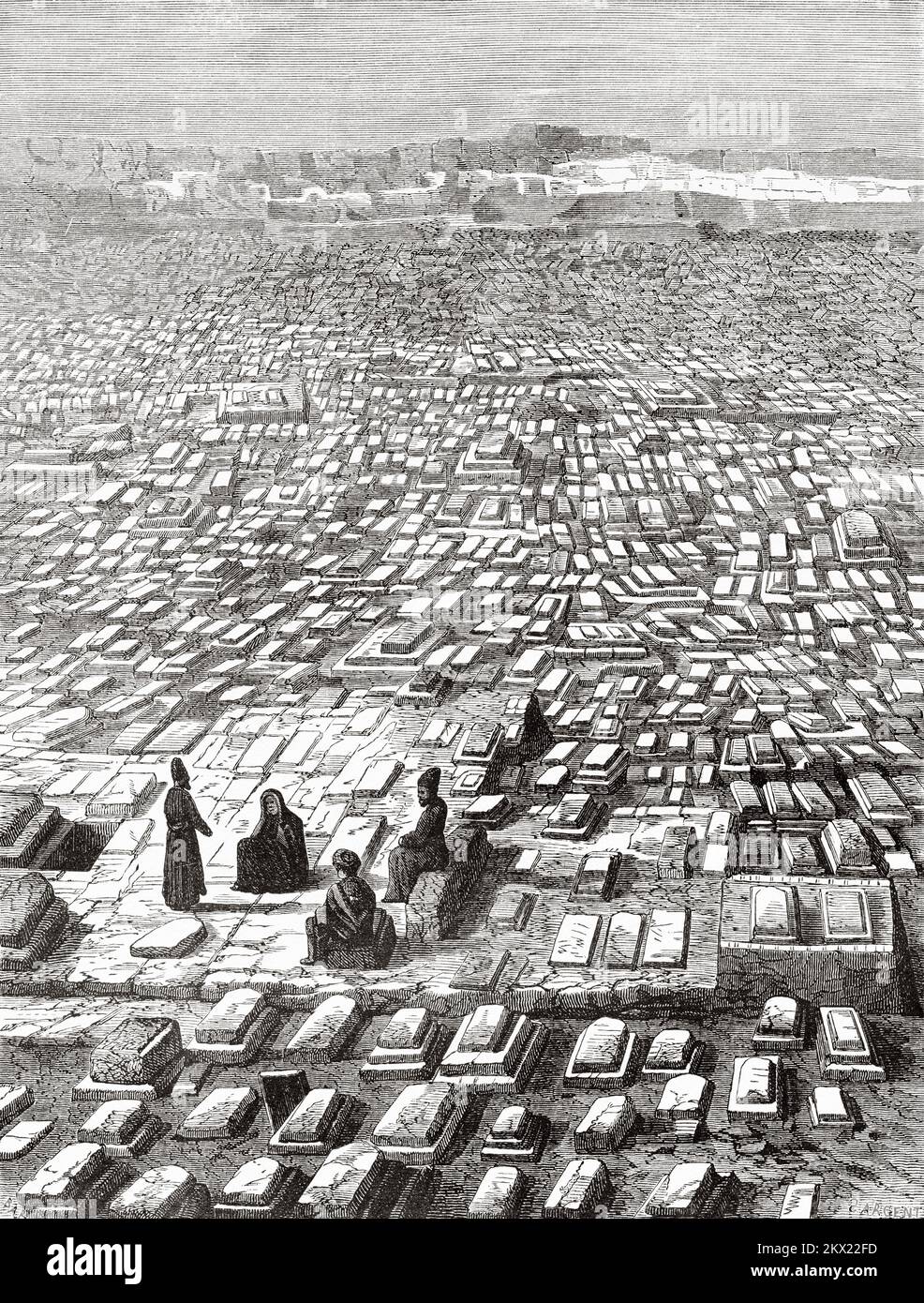 Old view of Katlgah cemetery in Mashhad. Razavi Khorasan Province, Iran ...