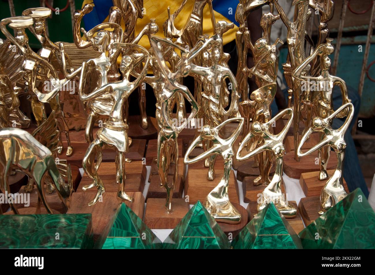 Metal souvenirs, market stall, souvenir market, Lubumbashi, Katanga ...