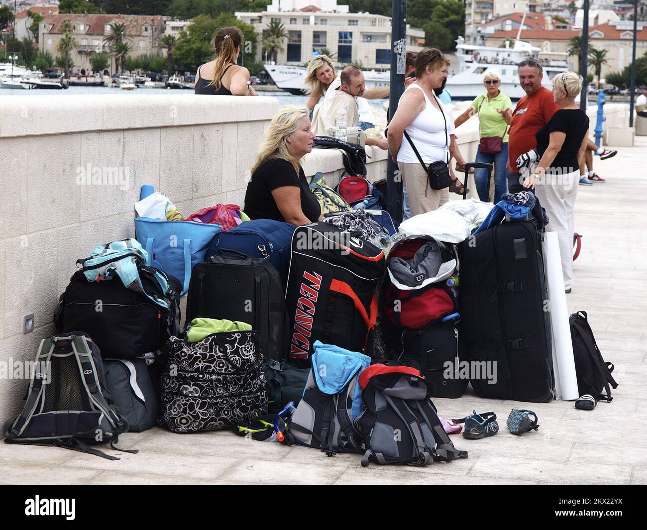 11.08.2017., Croatia, Makarska - Large crowds at the Makarska port in ...