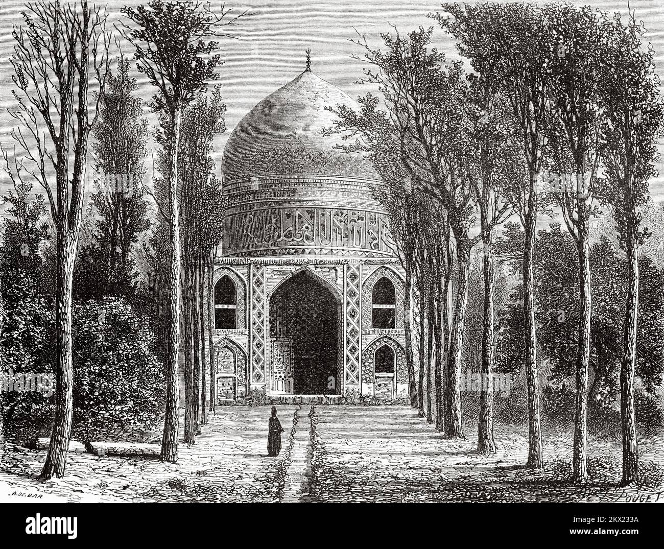 Old view of Khodja-Rebi mosque, Mashhad. Razavi Khorasan Province, Iran ...
