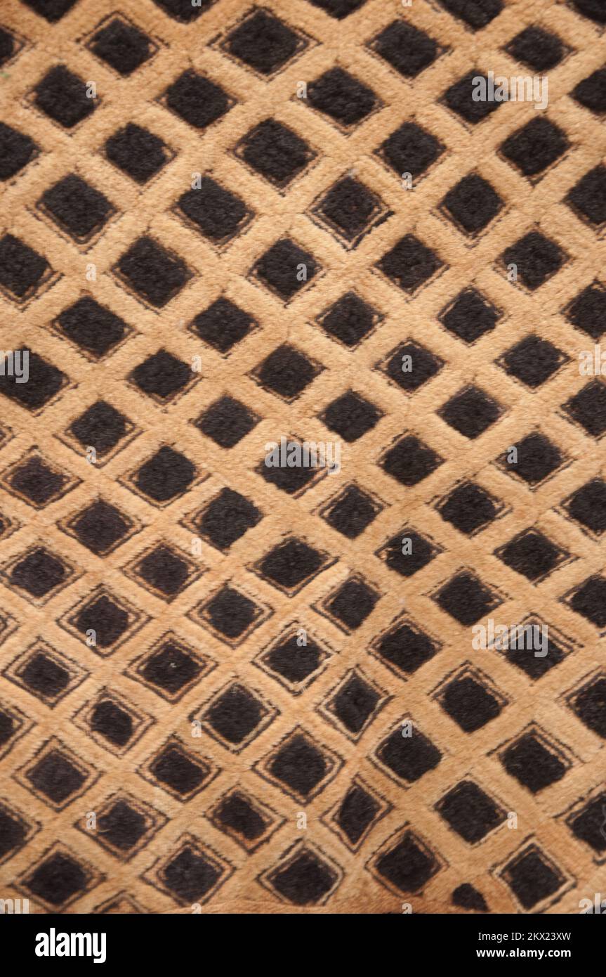 Traditional carpet design, Kasai Province, market stall, Lubumbashi ...