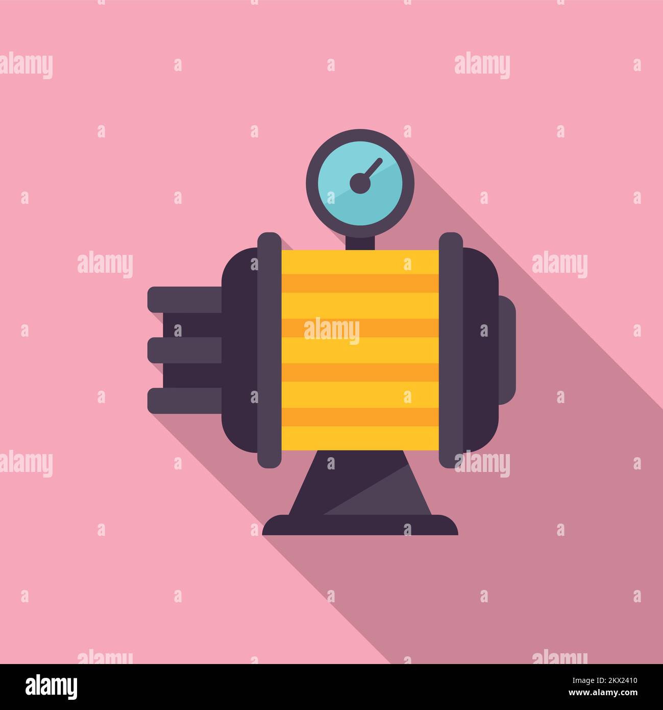 Cylinder compressor icon flat vector. Air machine. Tank paint Stock ...